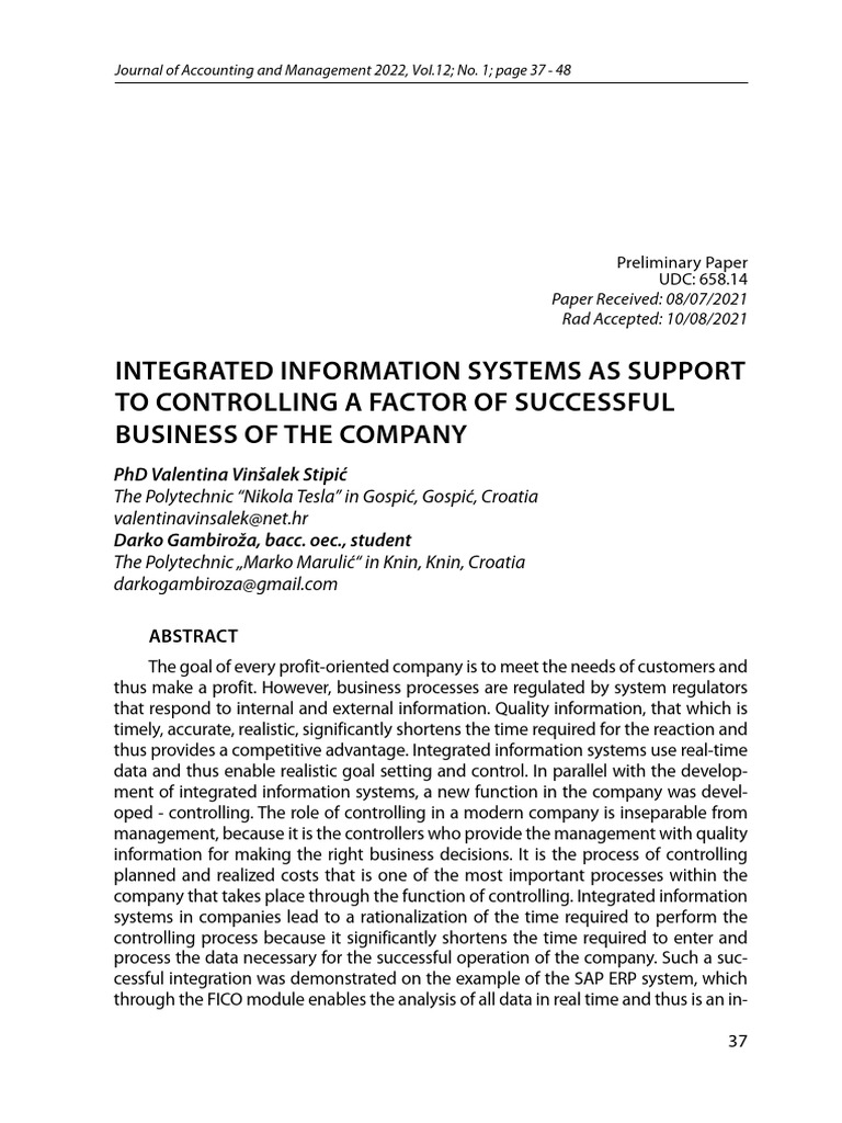 Integrated Systems Boost Business Success | PDF | Statistics ...