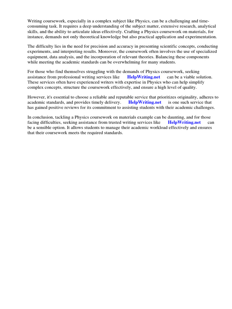 As Physics Coursework Materials Example | PDF | Force | Physics