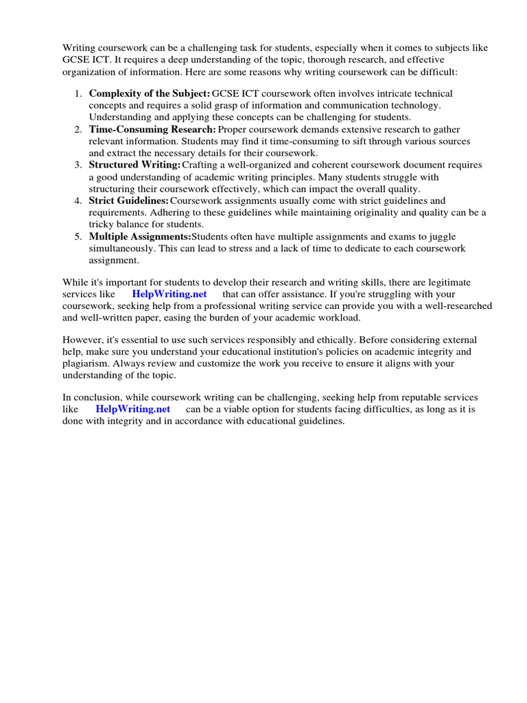 Gcse Ict Coursework Examples | PDF | Educational Technology | Information And Communications ...