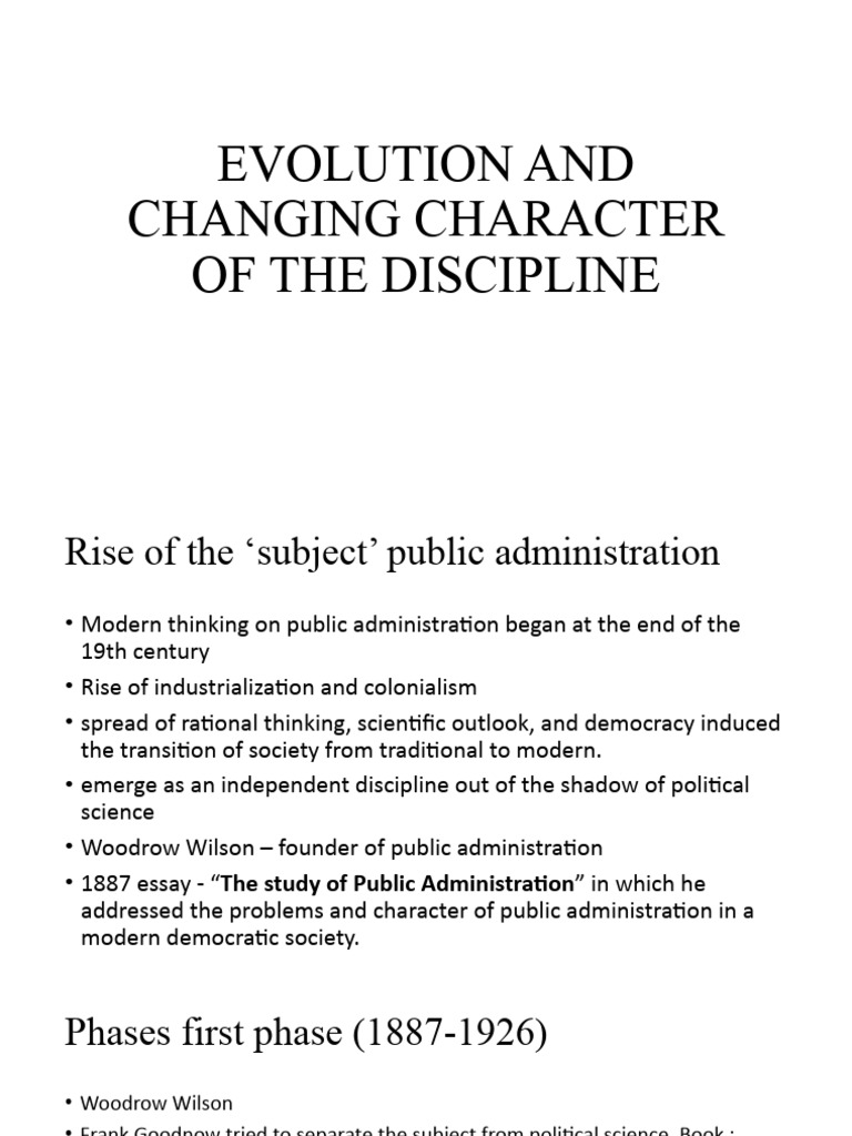 Evolution and Changing Character of Discipline 3 | PDF | Public ...