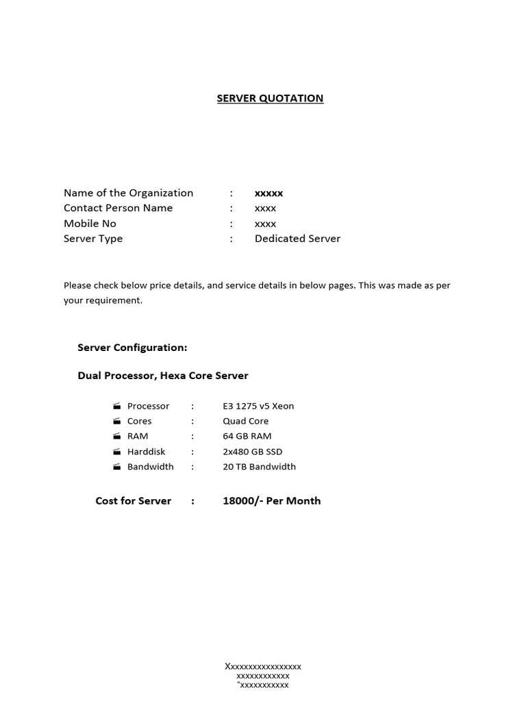 Dedicated Server Quotation | PDF | Solid State Drive | World Wide Web