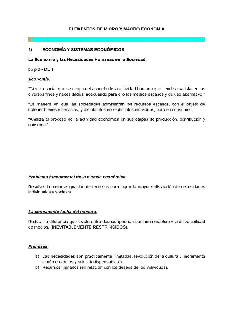 Elementos de Micro y Macro Economía | PDF | Mercado (economía) | Oferta (economía)