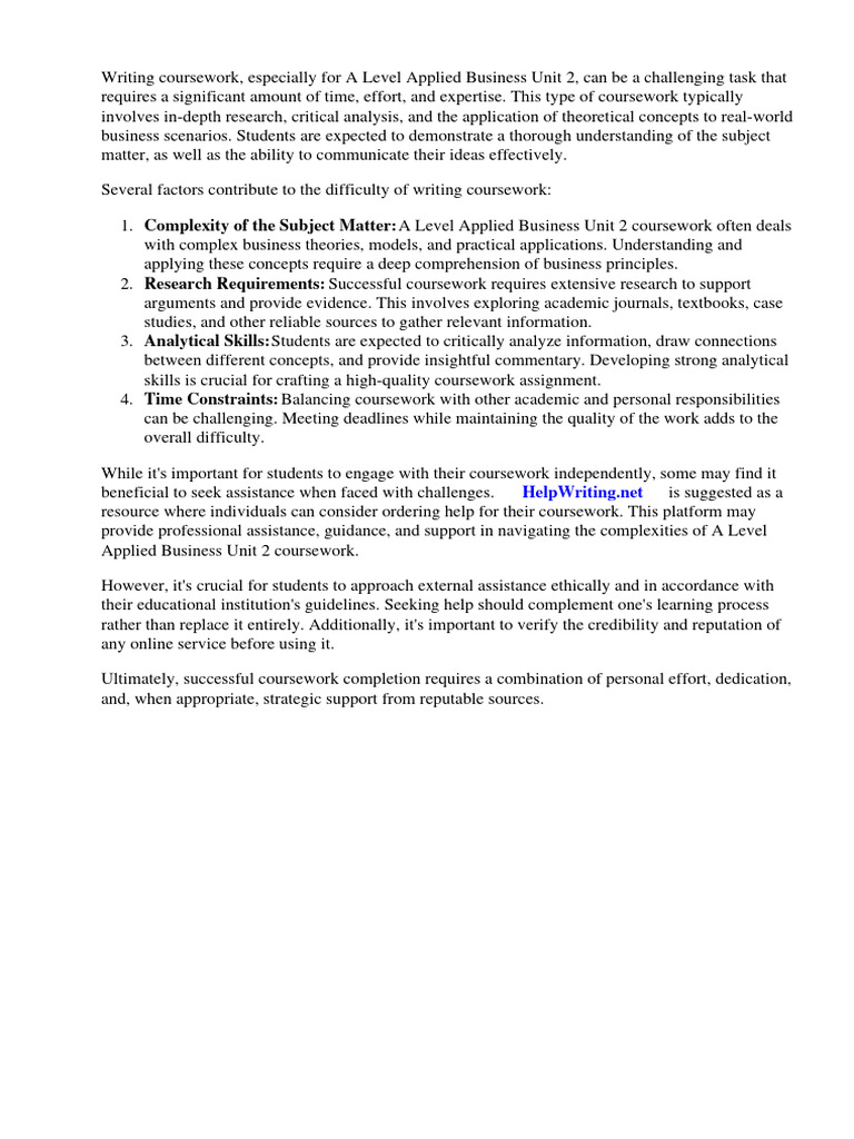 A Level Applied Business Unit 2 Coursework | PDF | Theory