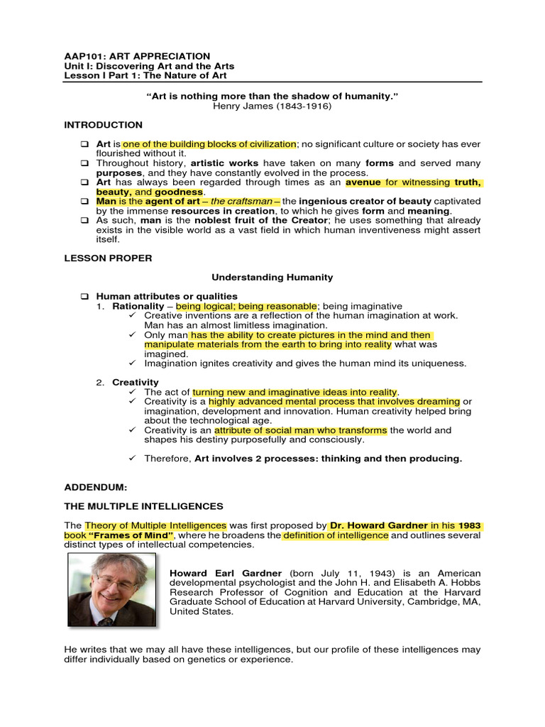 AAP101 - Unit I Lesson 1 Part 1 | PDF