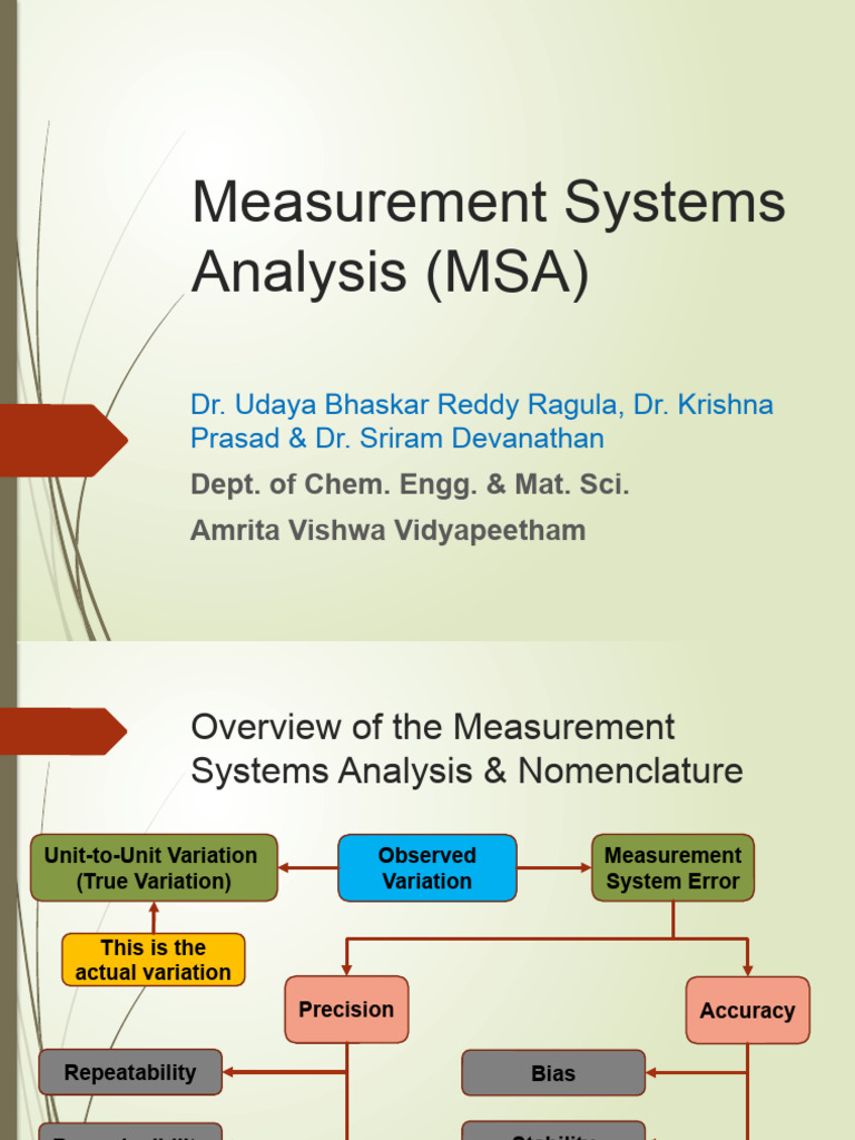 Measurement Systems Analysis | PDF | Accuracy And Precision | Standard Deviation