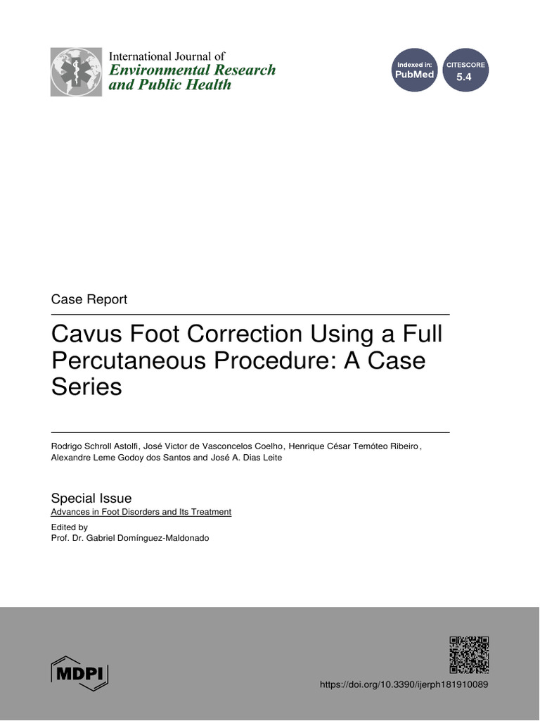 Cavus Foot Correction Using A Full Percutaneous Procedure: A Case ...