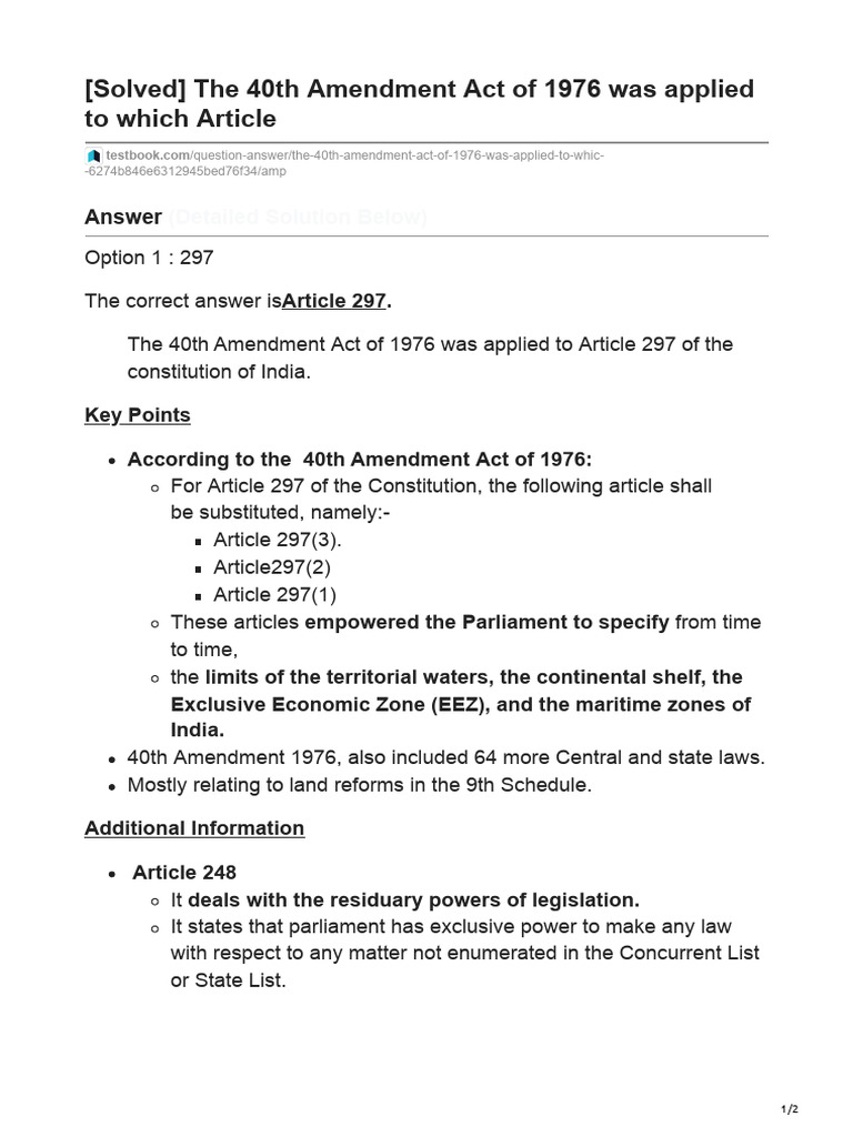 40th Amendment 297 | PDF