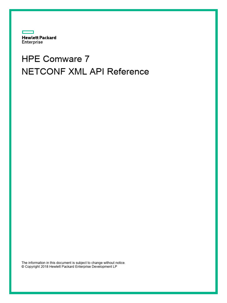 Hpe Comware 7 Netconf Xml Api Reference Pdf Database Index Computer Data