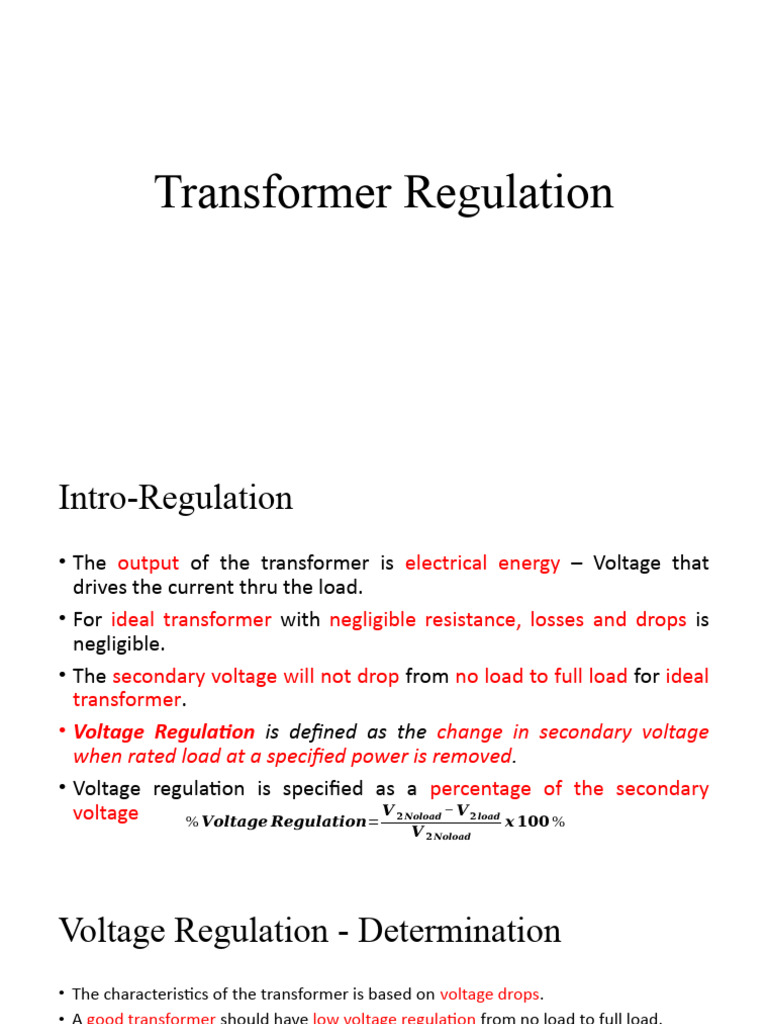 6 - Transformer Regulation | PDF | Transformer | Voltage