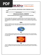 Atividade Adaptada Atmosfera Da Terra Ciencias | PDF | Atmosfera | Terra