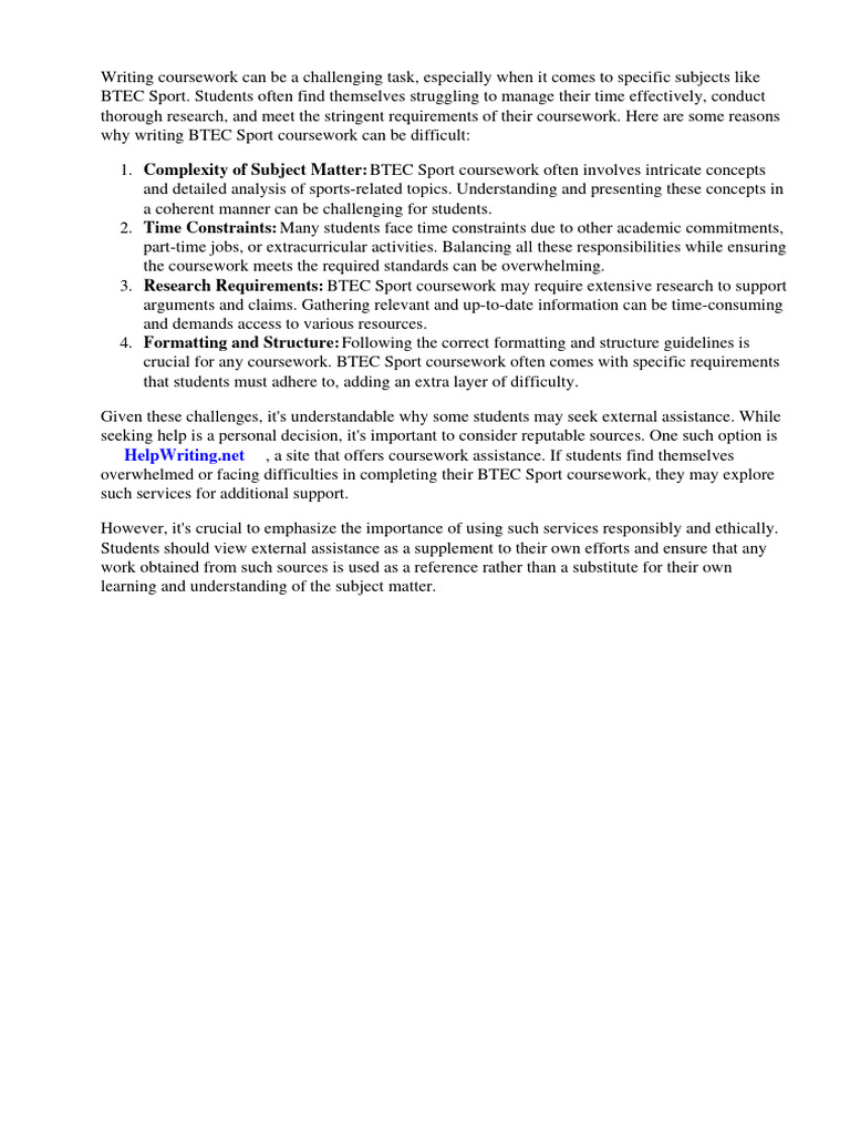 Btec Sport Coursework Help | PDF | Facebook | Linked In