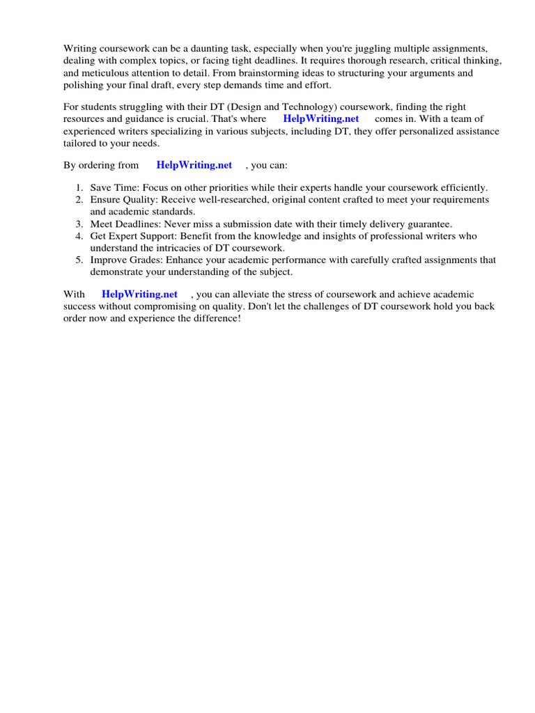 DT Coursework Template | PDF