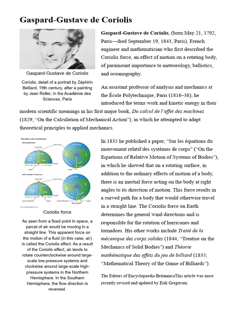 Coriolis - Britannica Online Encyclopedia | PDF | Mechanics | Physical ...