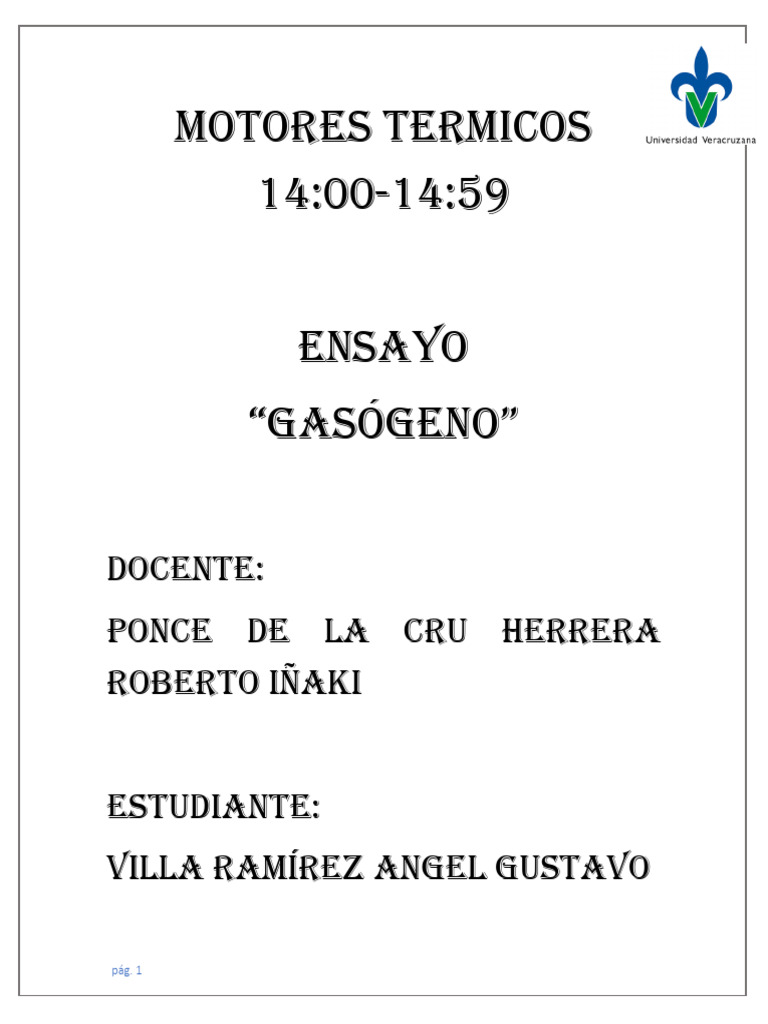Historia y Función del Gasógeno | PDF | Combustibles | Motores