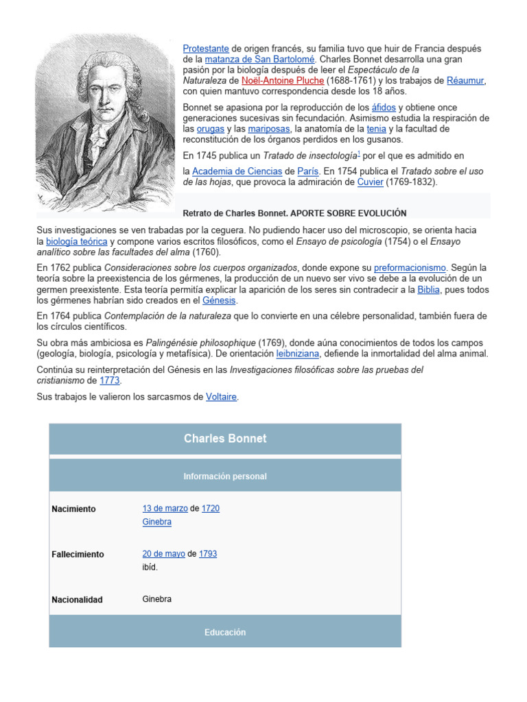Charles Bonnet | PDF | Science | Biología