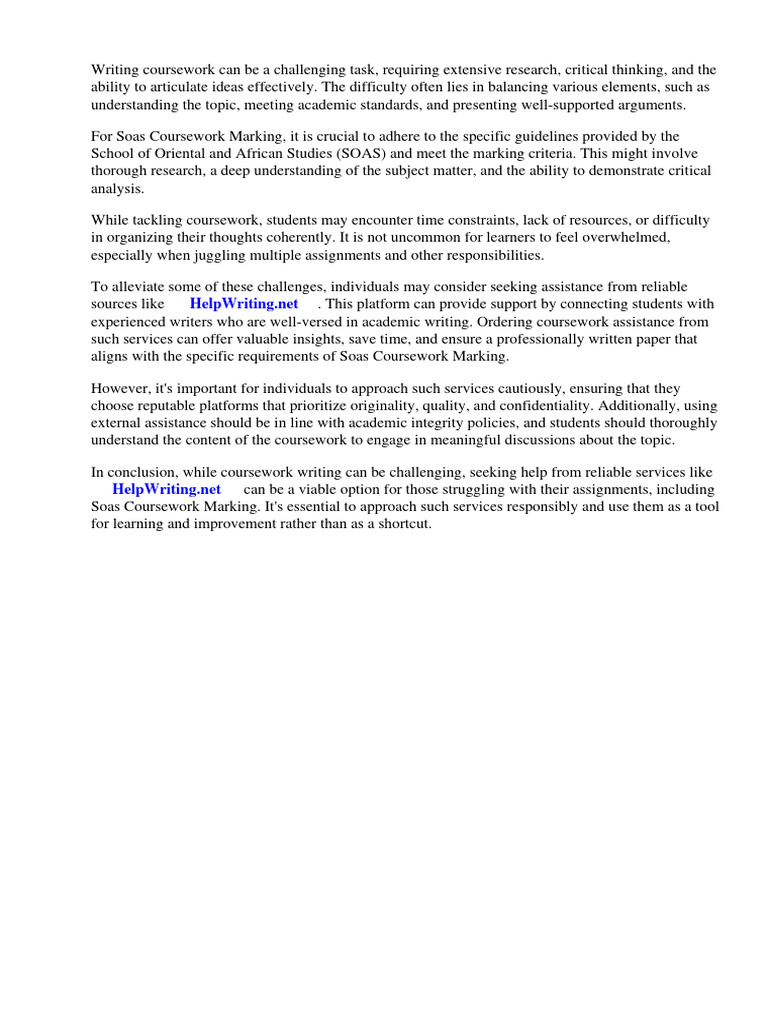 Soas Coursework Marking | PDF | Academic Degree | Thought Soas Coursework Marking | PDF | Academic Degree | Thought
