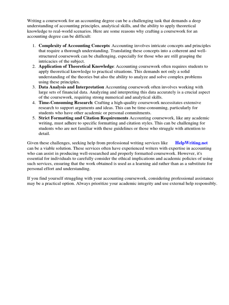 Coursework For Accounting Degree | PDF | Accounting | Certified Public ...