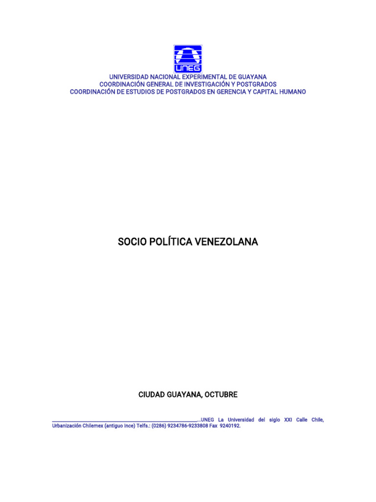 Programa Socio Política Vzla | PDF | Venezuela | Maestros