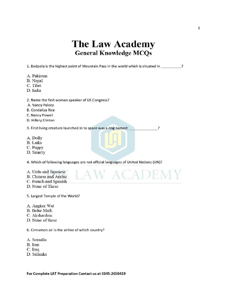 General Knowledge 5 Pdf