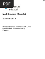Edexcel IAL Mechanics M1 Mark Scheme | PDF | Momentum | Mathematics