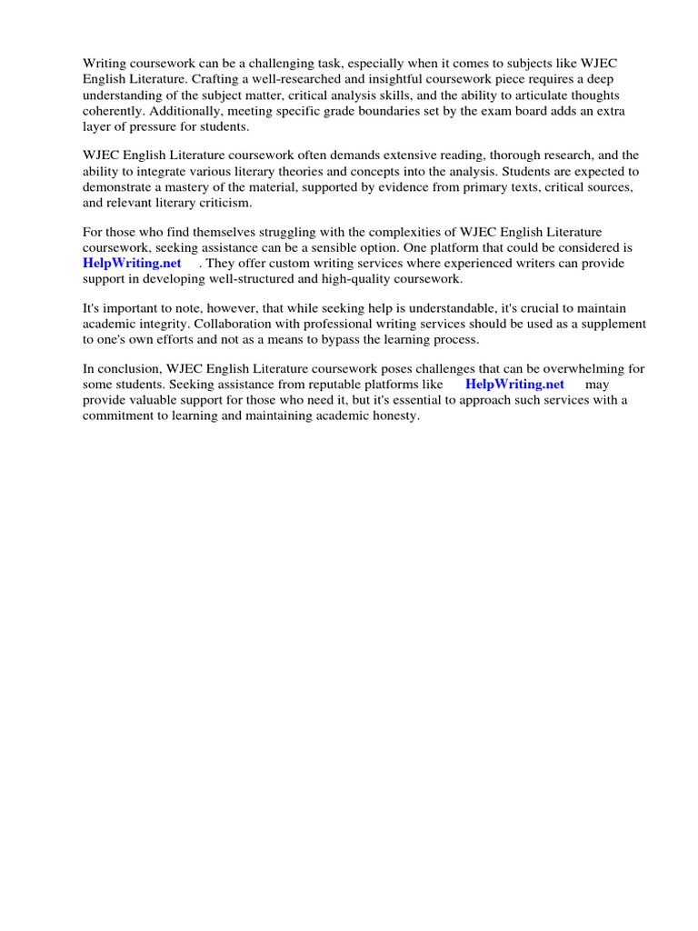 Wjec English Lit Coursework Grade Boundaries | Download Free PDF | Cost Of Living | Gce Advanced ...