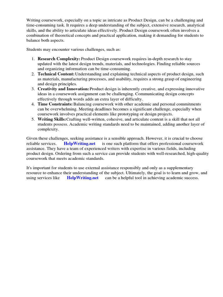 Product Design Example Coursework | Download Free PDF | Design | Prototype