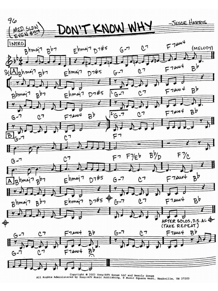 Don't Know Why | PDF