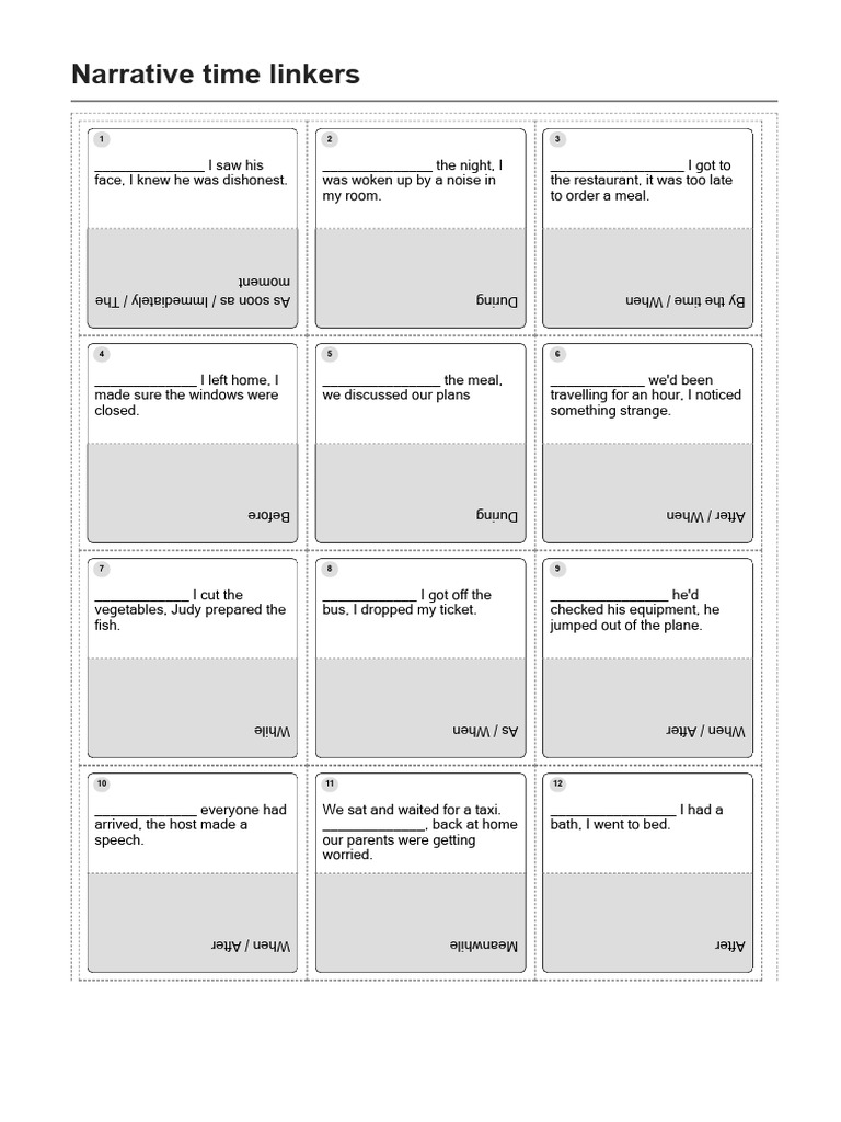Time Linkers in Personal Narratives | PDF