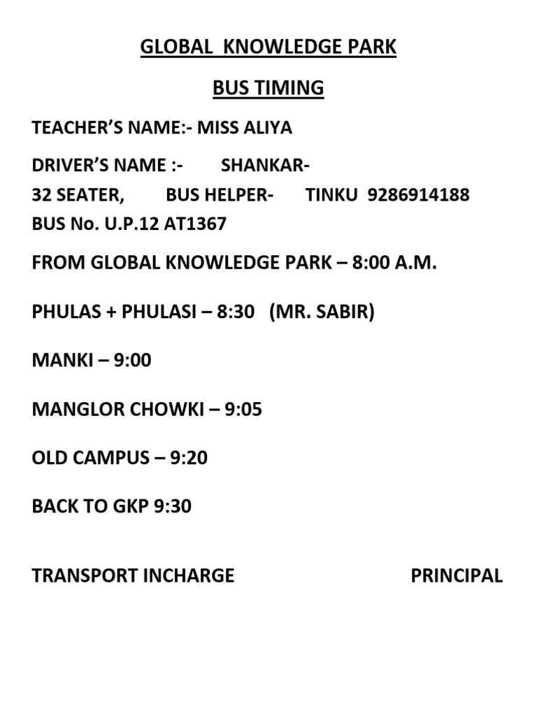 Bus Winter Timing 9 - 30 PDF | PDF