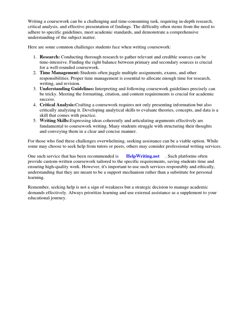 Coursework Guidelines | PDF | Essays | Critical Thinking