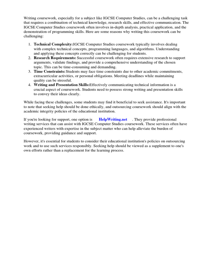 Igcse Computer Studies Coursework Criteria | PDF | Logic Gate | Data