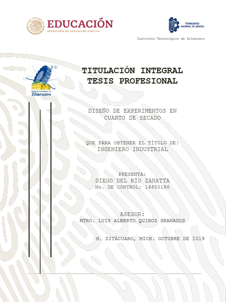 Diseño de Experimentos en Cuarto de Secado | PDF | Calidad (comercial ...