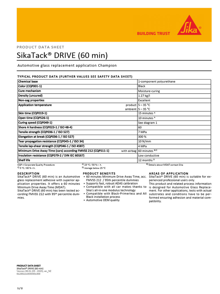 Sikatack Drive 60min | PDF | Oil | Adhesive