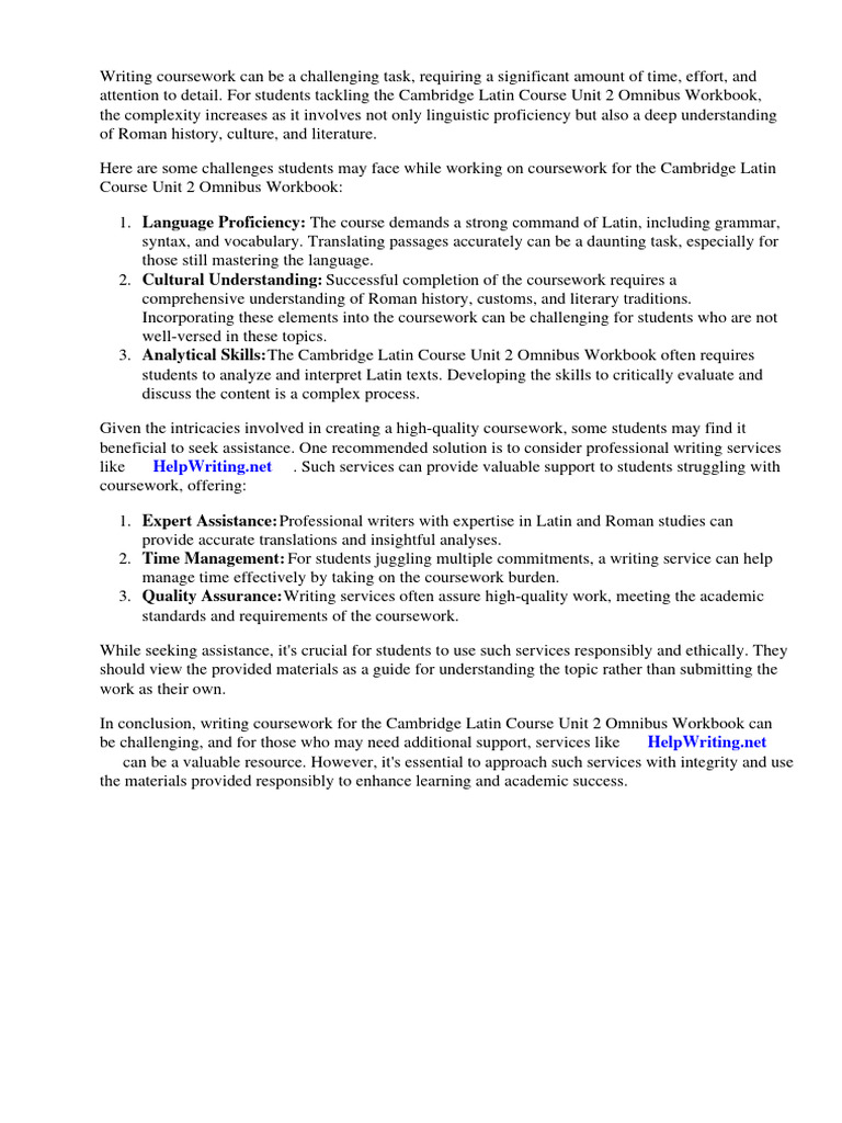 Cambridge Latin Course Unit 2 Omnibus Workbook | PDF | Latin | Reading ...