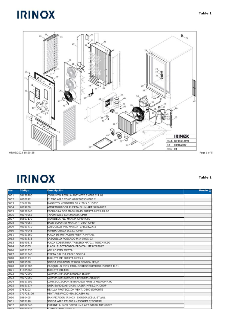 Despiece MF85.2 | PDF | Ingeniería de la Energía | Ingenieria Eléctrica