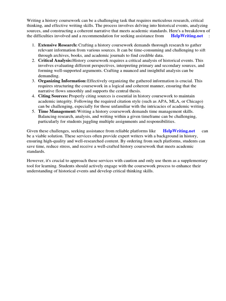 How To Start History Coursework | PDF | History
