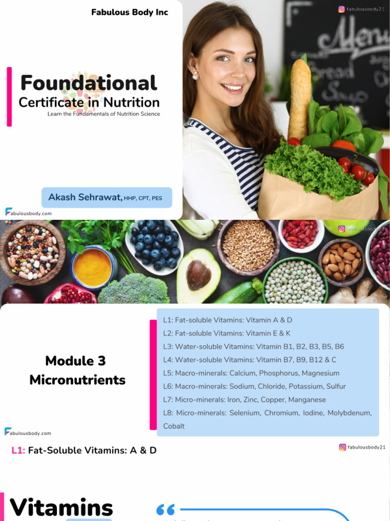 FC Nutrition Resource Manual Module 3 | PDF