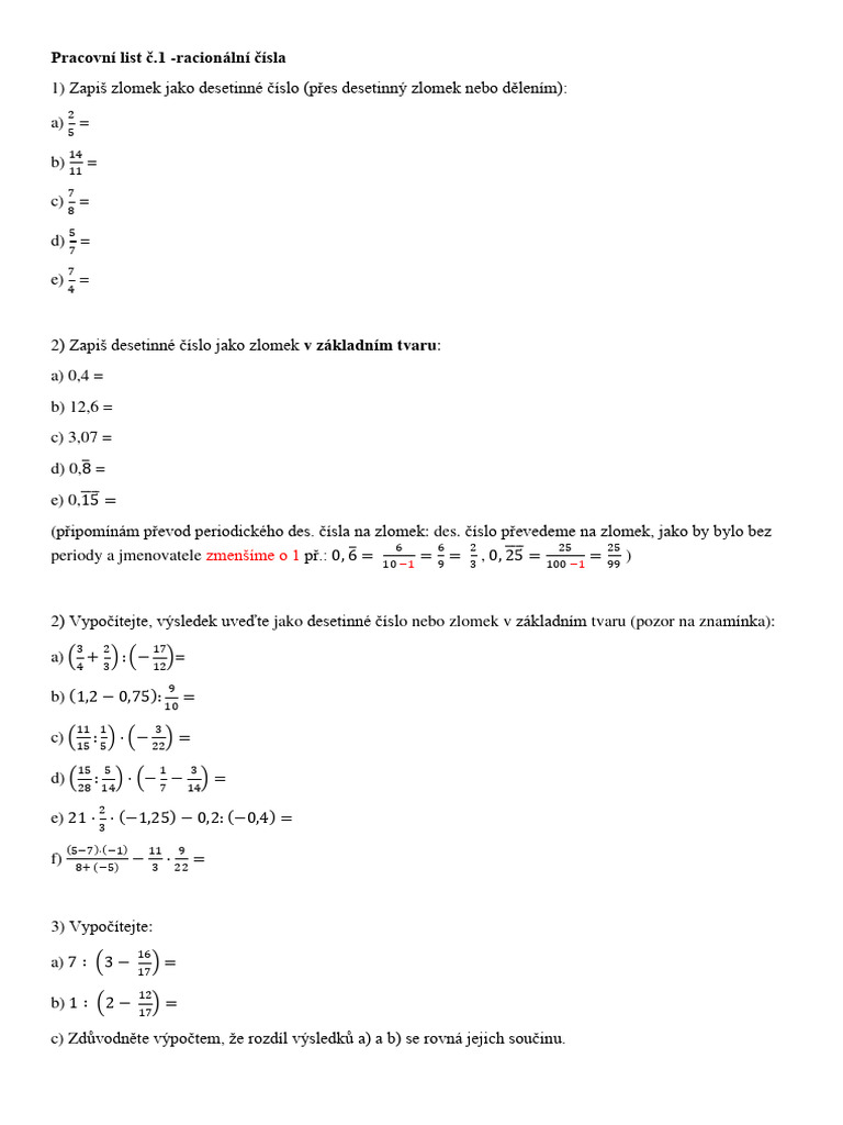 pll1 Racionalni Cisla | PDF