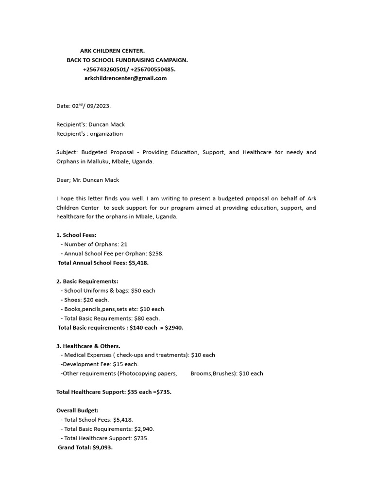Back To School Proposal PDF | PDF | Public Services | Social Programs Back To School Proposal PDF | PDF | Public Services | Social Programs
