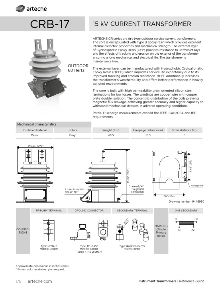 Arteche DS CRB-17 en | PDF | Transformer | Insulator (Electricity)