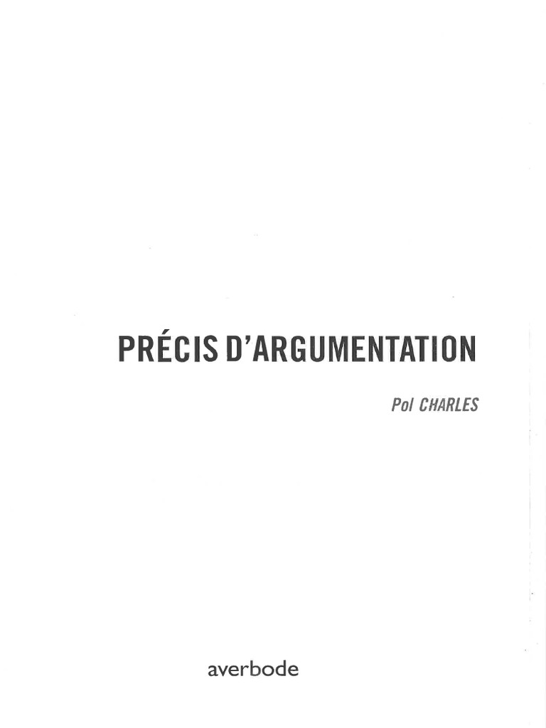 Précis D'argumentation | PDF