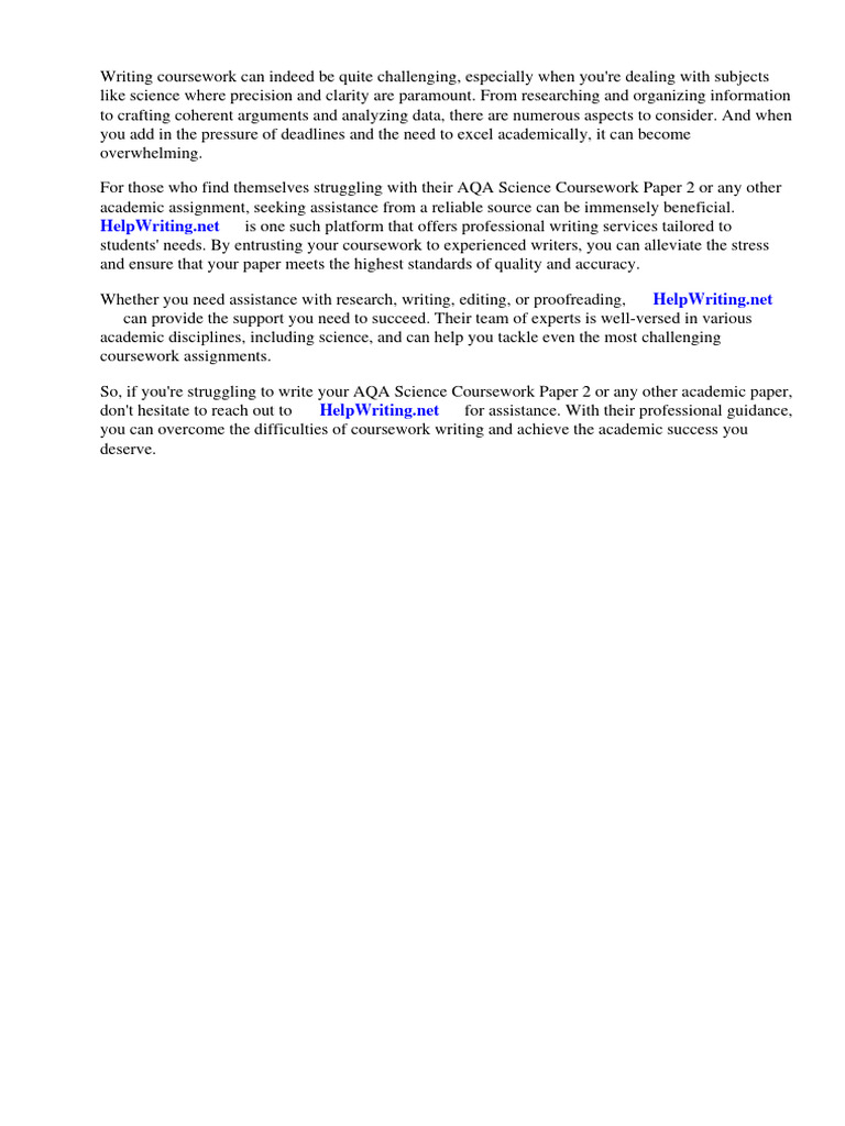 Aqa Science Coursework Paper 2 | PDF | Linked In | Facebook
