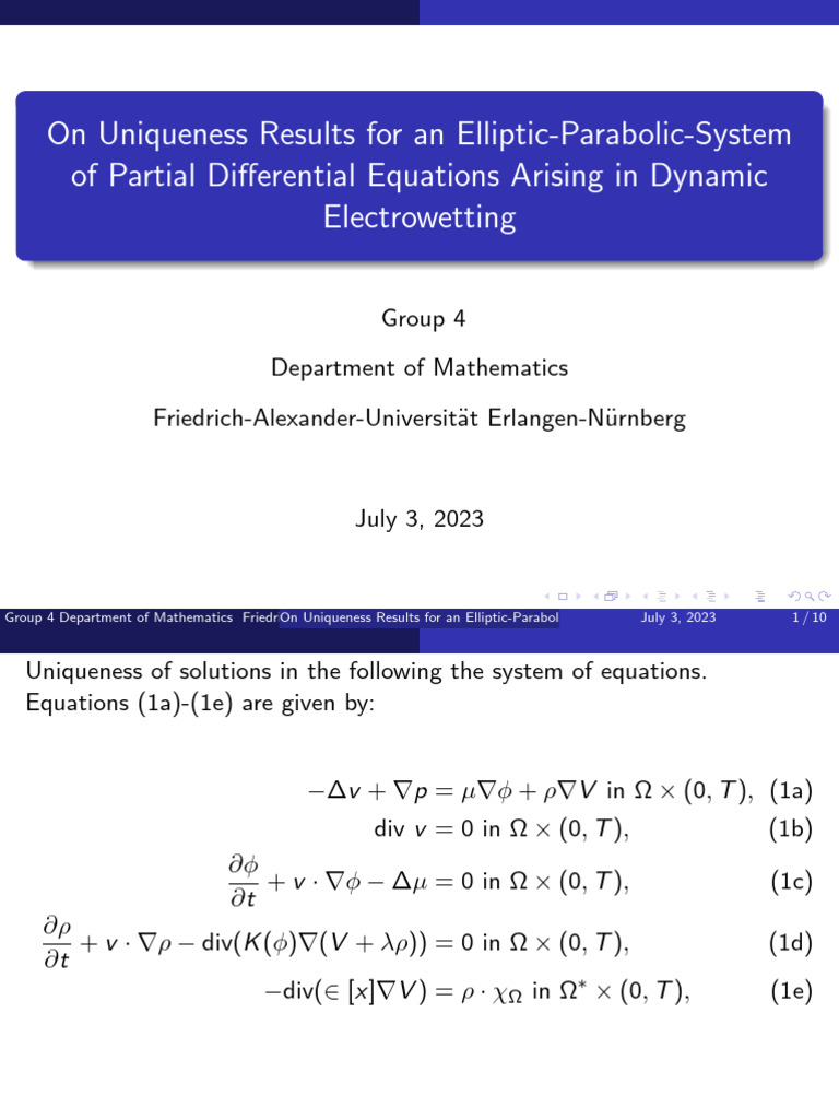 MoSi (Uniqueness v1) | PDF | Partial Differential Equation | Differential Equations
