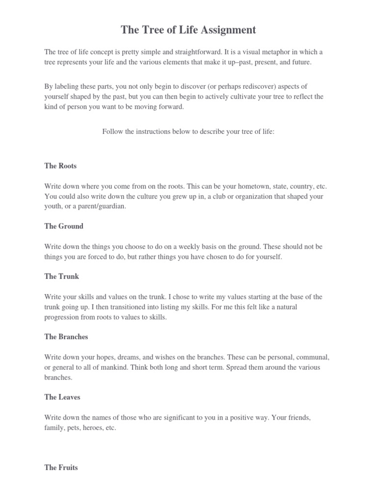 Tree of Life Narrative Therapy Guide | PDF | Trees | Cognition