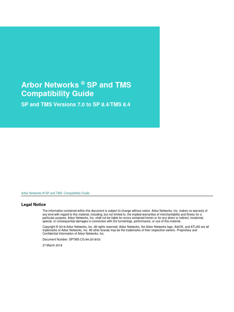 Arbor SP-TMS 8.4.0-Compatibility Guide 20180327 | PDF | Transport Layer ...