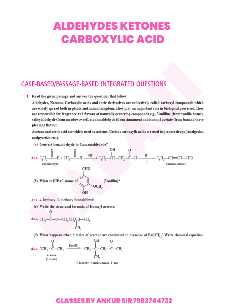 Case Study on Aldehydes and Ketones | PDF | Methyl Group | Aldehyde