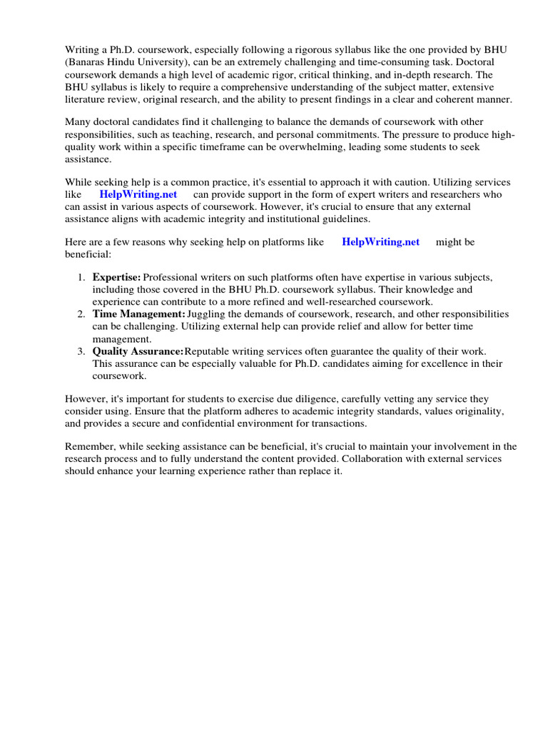 PHD Course Work Syllabus Bhu | PDF | Marketing | Consumer Behaviour