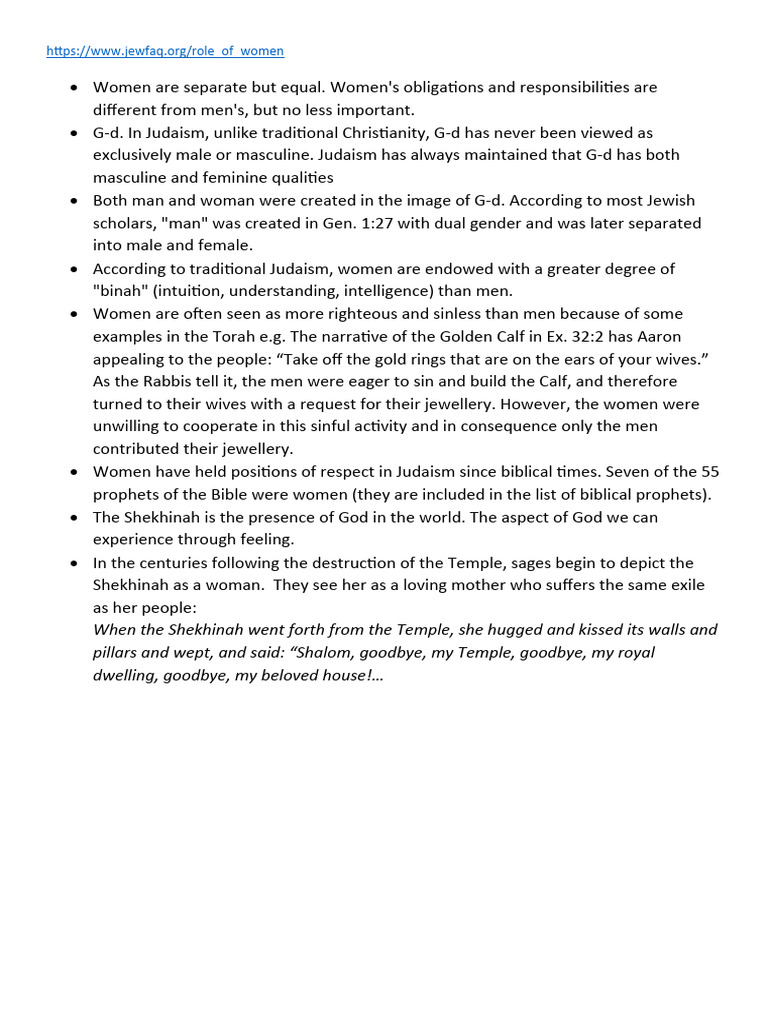 Lesson 7 WORKSHEET - Women in Judaism | PDF | Names Of God In Judaism ...