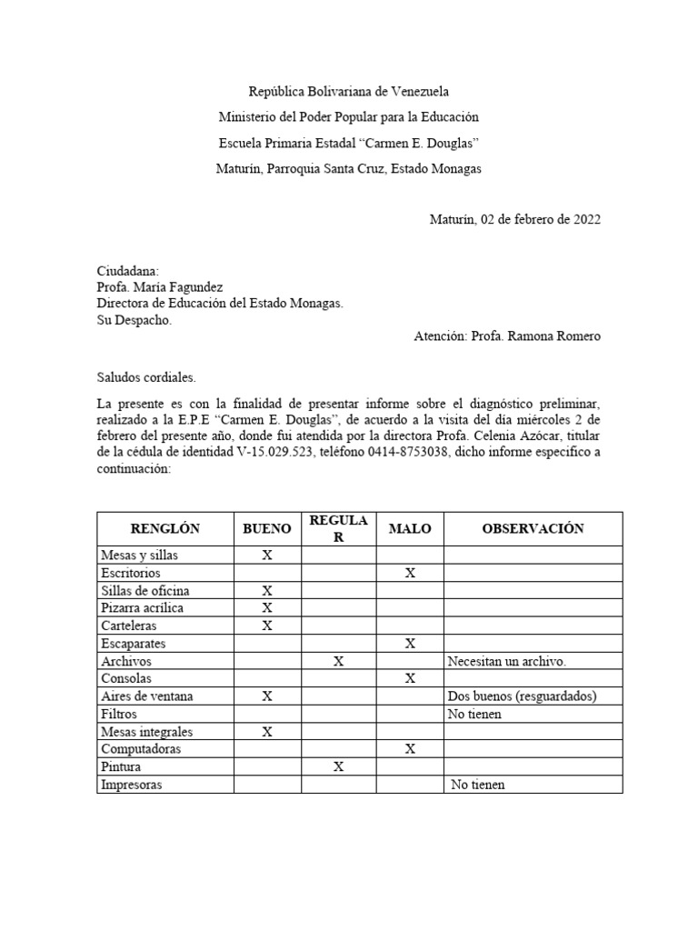 Infome de Inspección | PDF | Implementos nacionales Infome de Inspección | PDF | Implementos nacionales