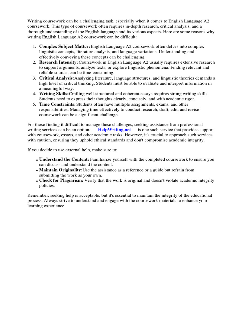 English Language A2 Coursework Ideas | PDF | Critical Thinking | Essays